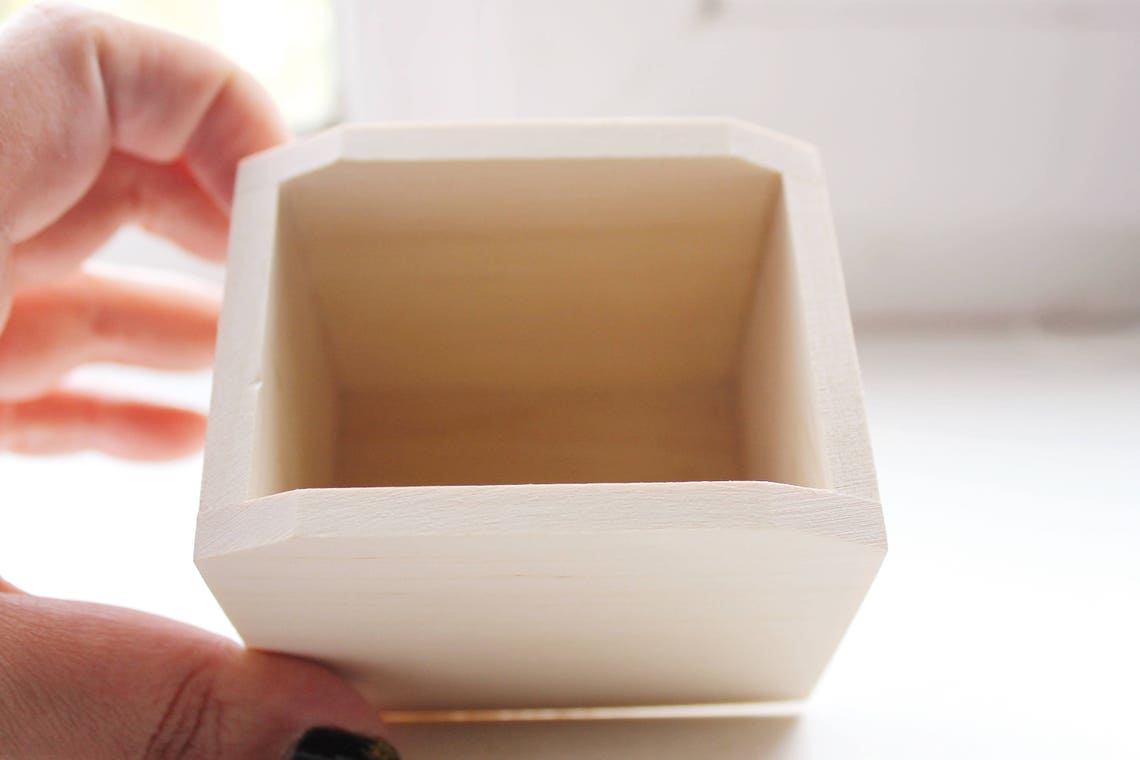 Unfinished Wooden Square Box 77x57 Mm - Natural Eco-friendly - Made ...