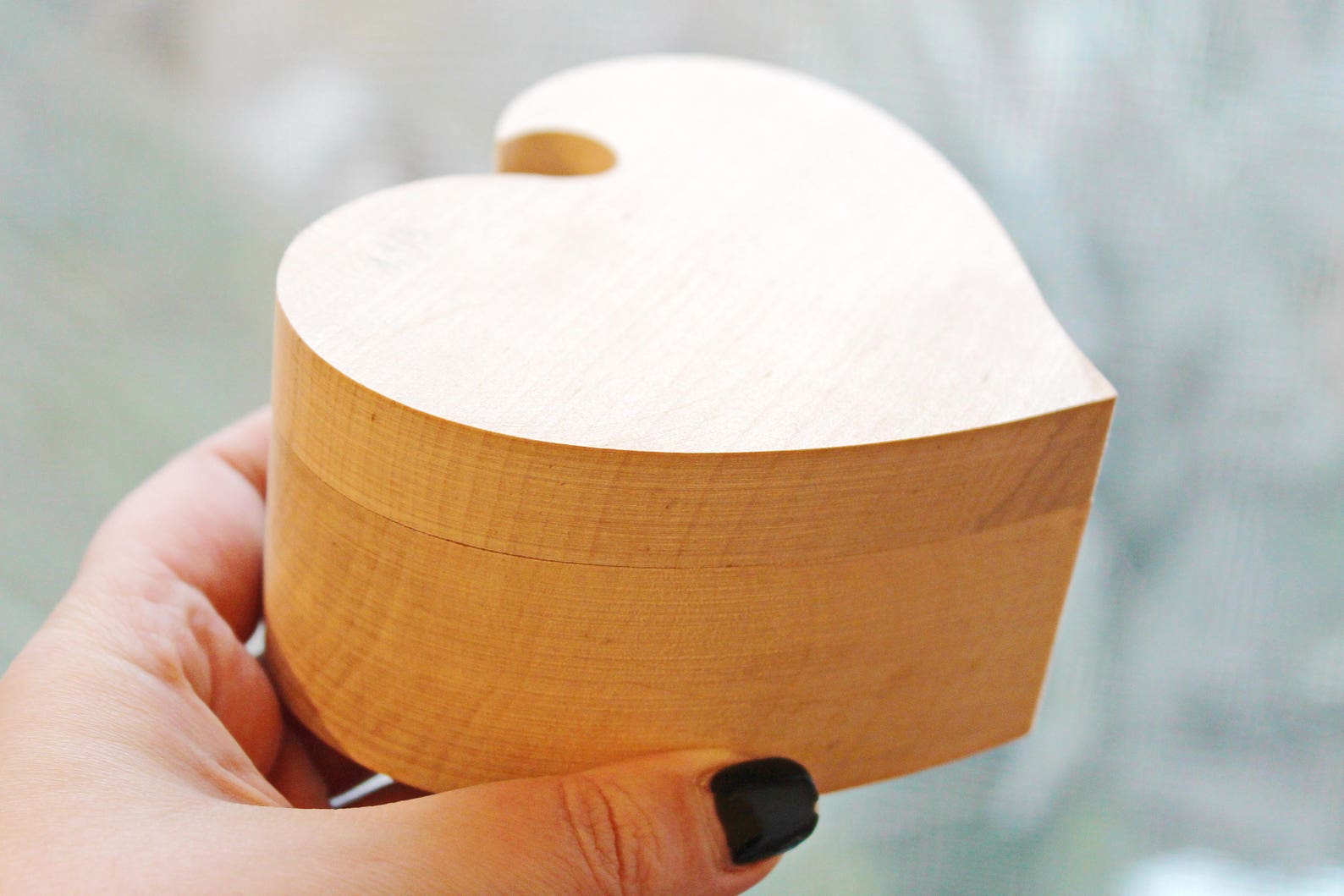 Hinged Heart-box With a Curl Unfinished Wooden With Cover | Etsy