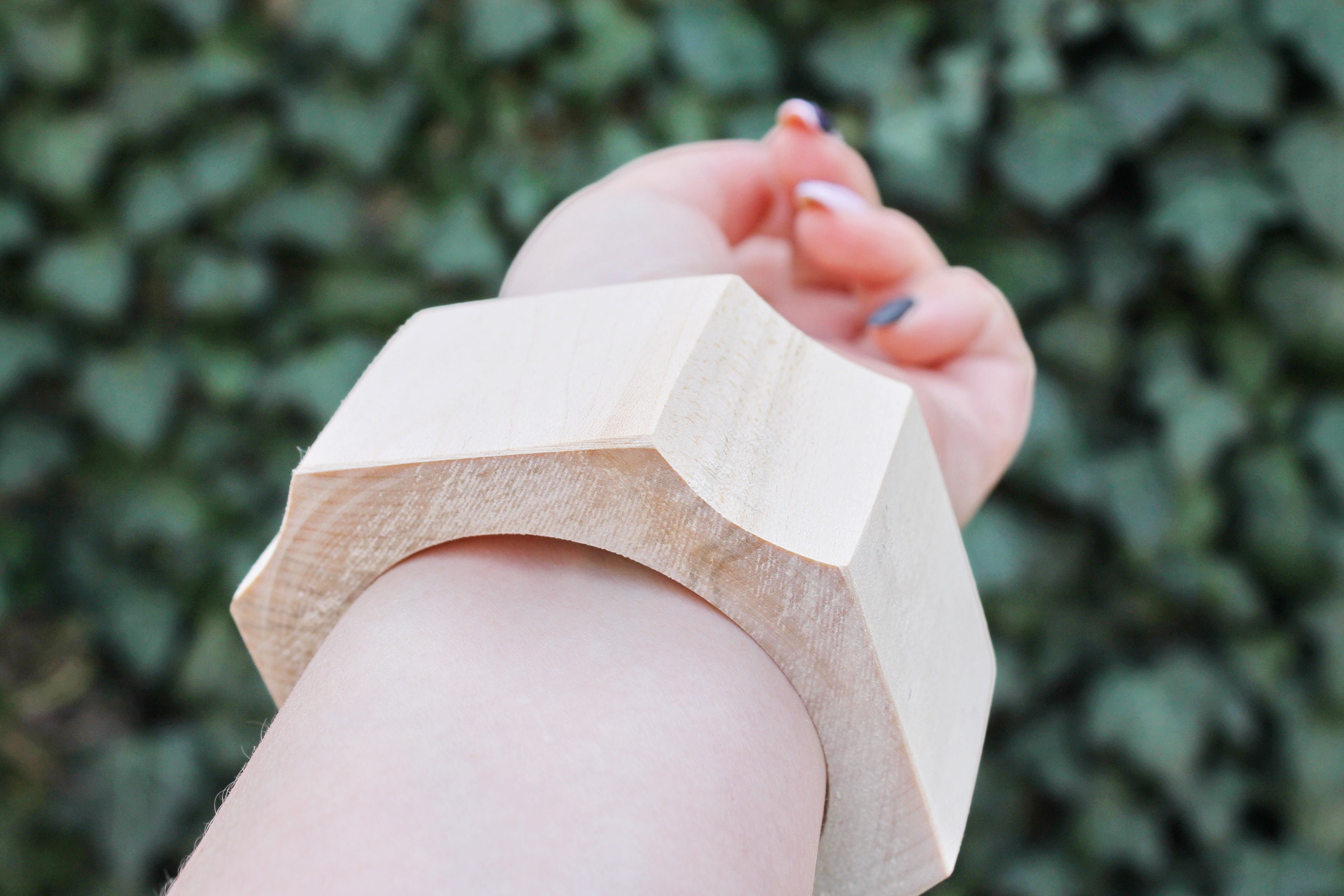 Wooden Bracelet Unfinished Round With Cropped Corners - Nut - Natural ...