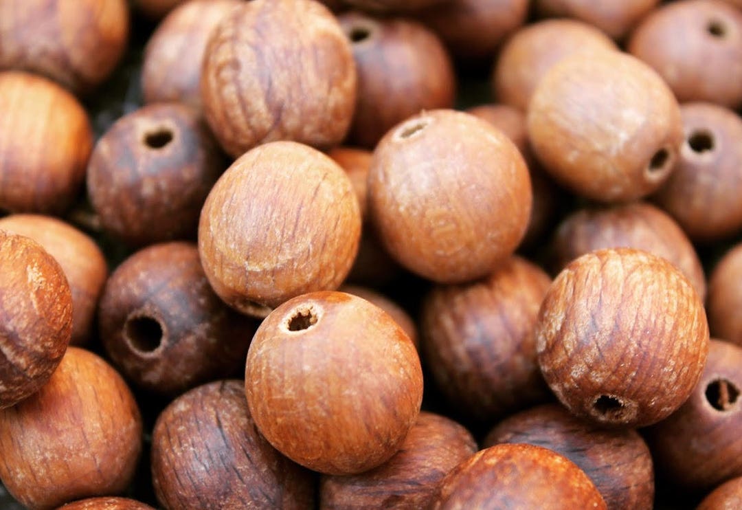 18 Mm Wooden Textured Beads 50 Pcs Natural, ECO-FRIENDLY Beads Boiled ...