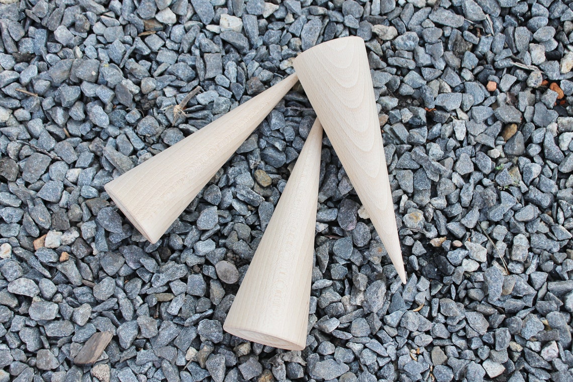 Big Wooden Cones 245 Mm X 75 Mm 9.6x3 Inch Natural - Etsy