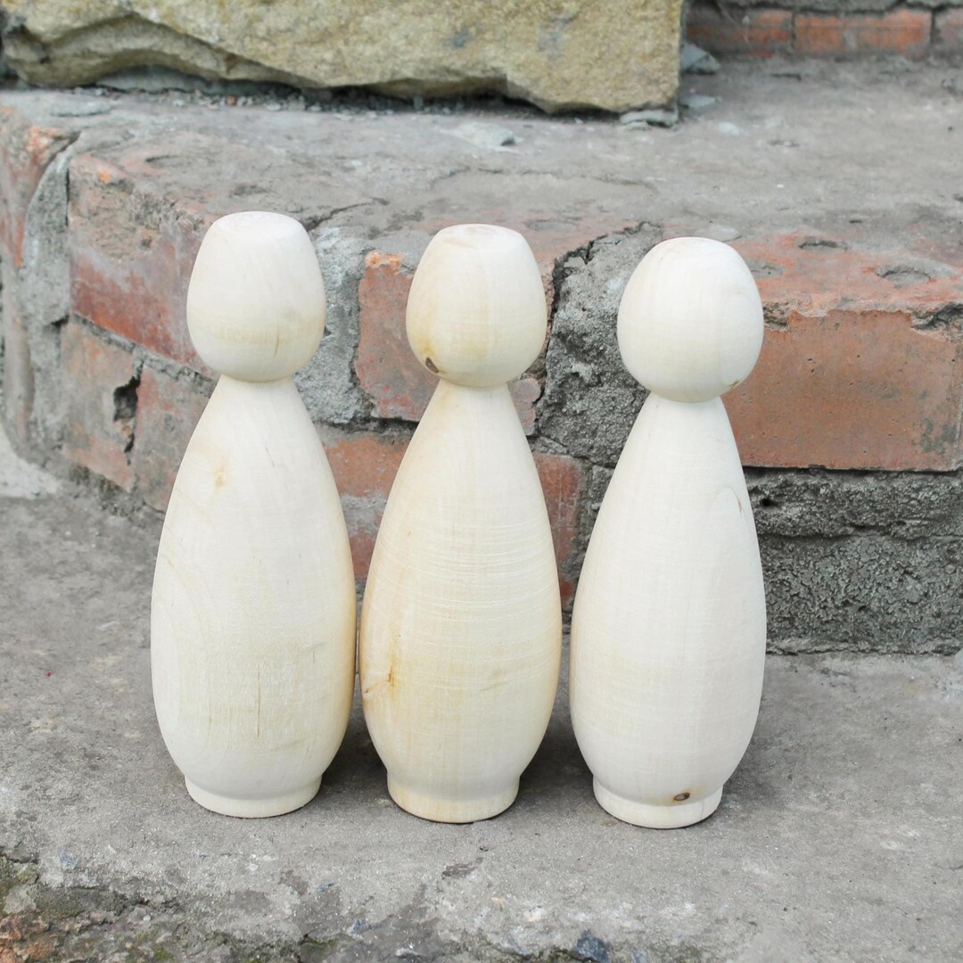 Unfinished Wooden Doll / Skittle – 8.1 Inches Tall | DIY Beech Wood ...