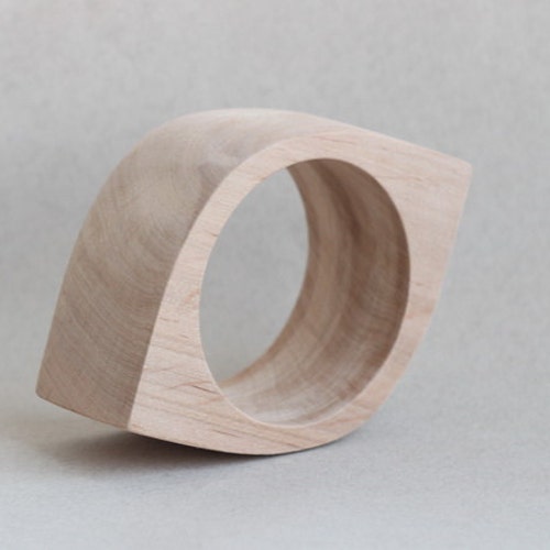 45 Mm Wooden Bangle Unfinished Eye Shape Natural Eco - Etsy