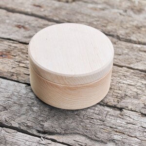 100 Mm Round Unfinished Wooden Box on Hinge Natural Eco - Etsy