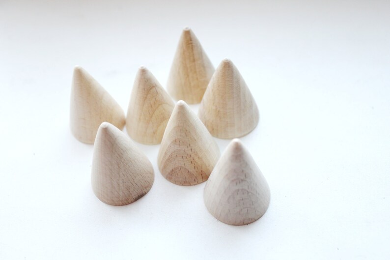 Set of 5 Big Wooden Cones 40x30 Mm 5 Pcs Eco Friendly | Etsy