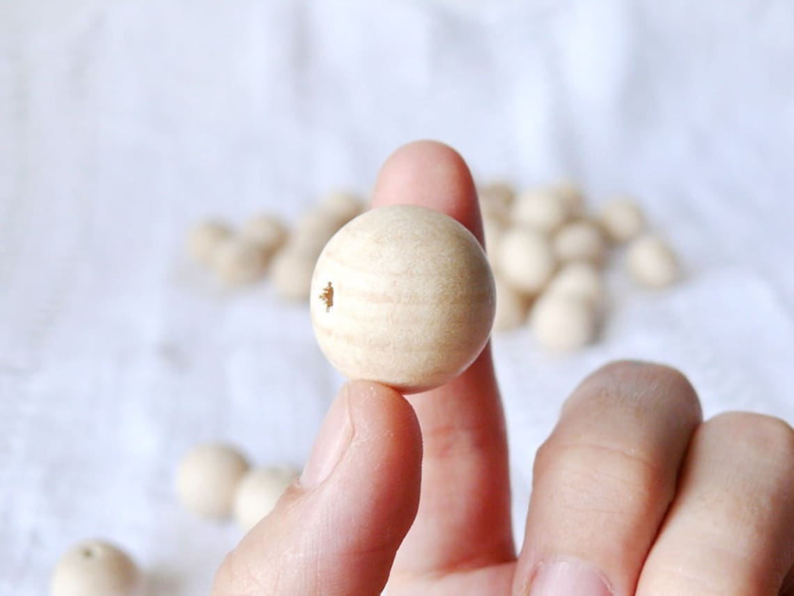 20 mm Wooden beads 50 pcs natural eco friendly r20mm | Etsy