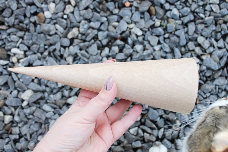 Big Wooden Cones 245 Mm X 75 Mm 9.6x3 Inch Natural - Etsy