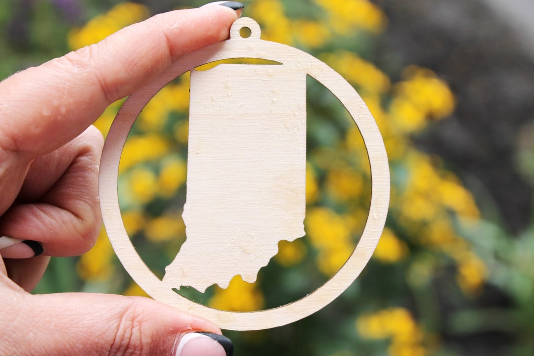 Indiana State Round Pendant Laser Cut Unfinished Blank 3.1 Inches ...