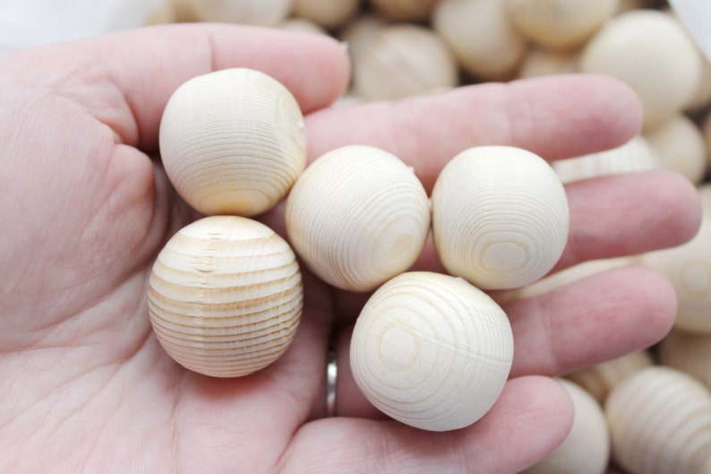 25 Mm Wooden Beads (wooden Ball) WITHOUT Hole - 10 Pcs - Natural Eco ...