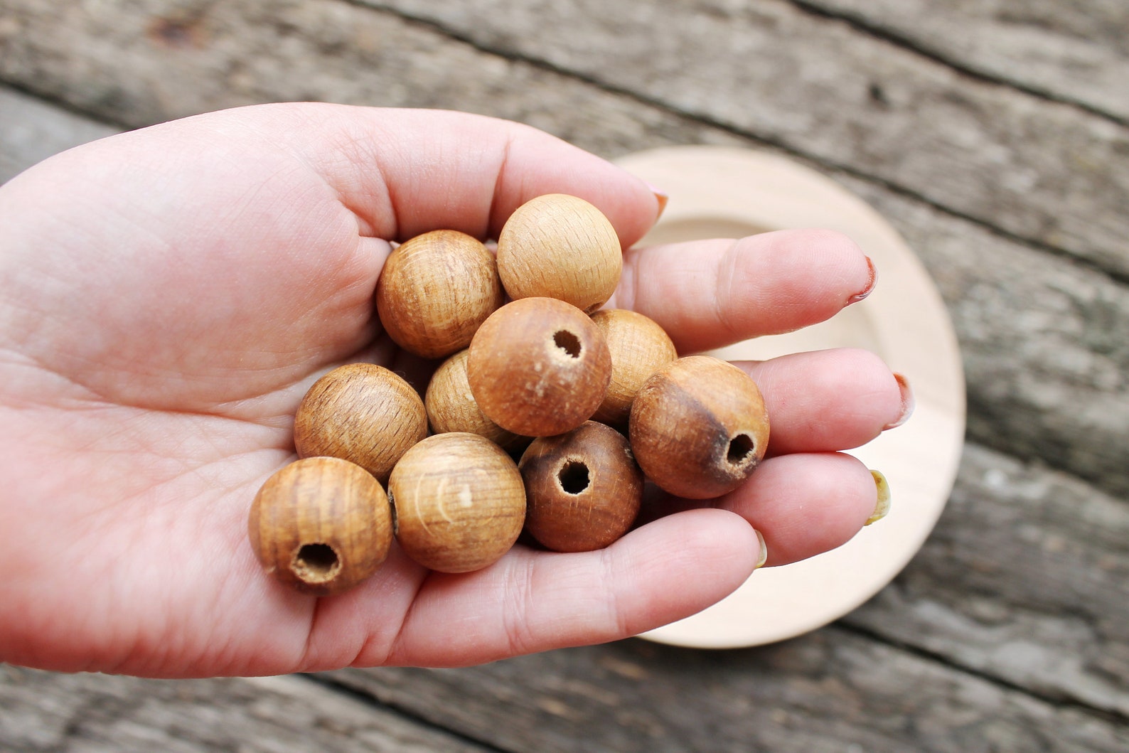 20 Mm Textured Wooden Beads 10 Pieces Natural Eco Friendly - Etsy