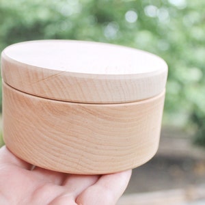 100 Mm Round Unfinished Wooden Box on Hinge Natural Eco - Etsy
