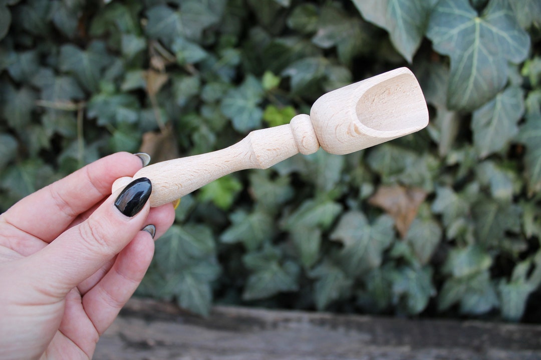 Handmade Small Wooden Scoop for Spices 4.3 Inches - Natural Eco ...