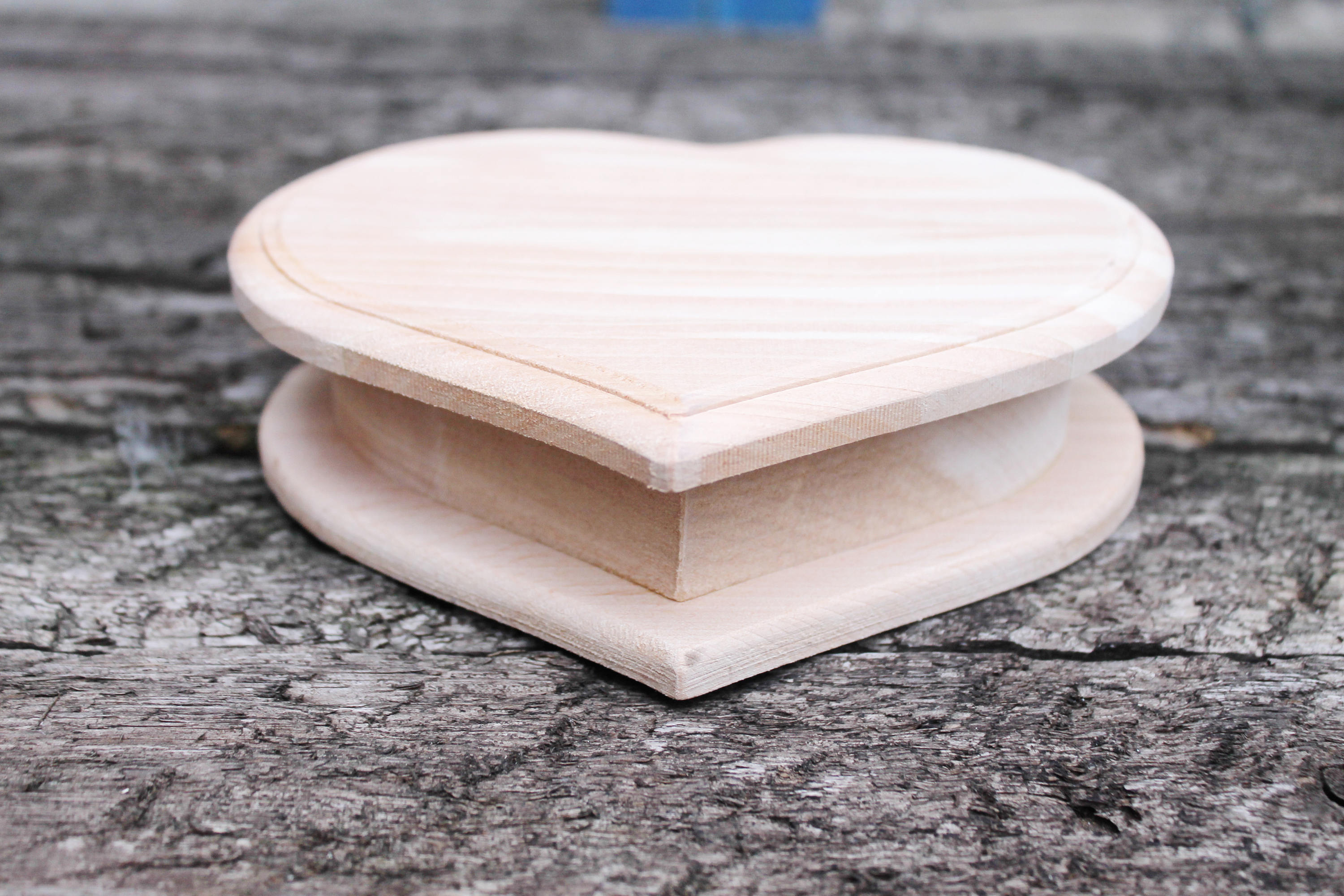 Big Heart-box unfinished wooden box 165 mm x 130 mm with | Etsy