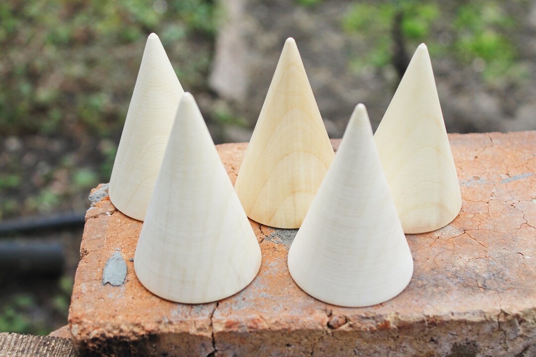 Set of 2 Big Wooden Cones 3 X 2 Inches 80x50 Mm Eco Friendly CONES ...