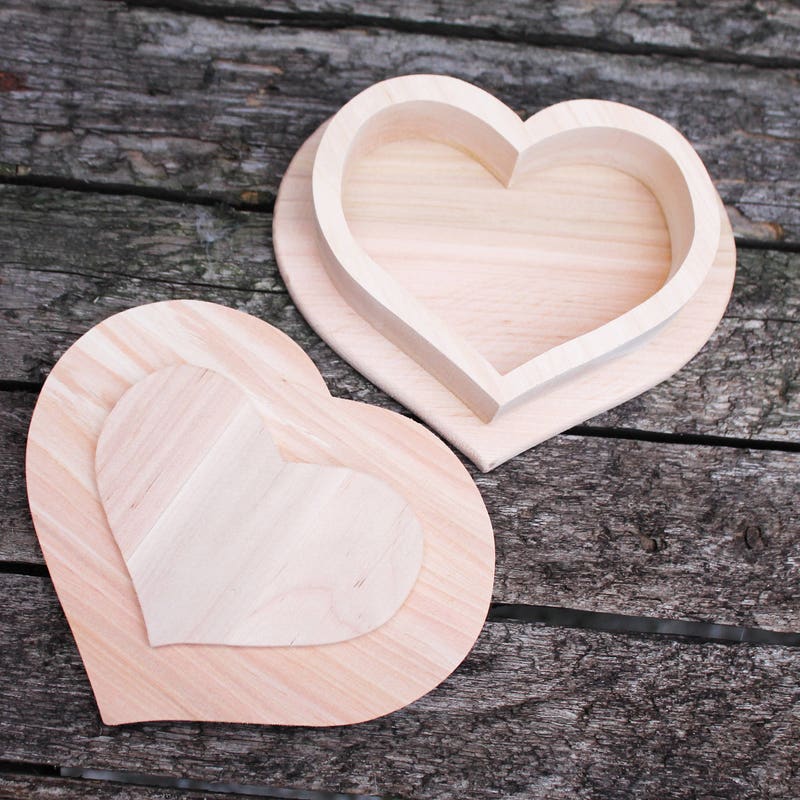 Wooden Heart Box - Etsy UK
