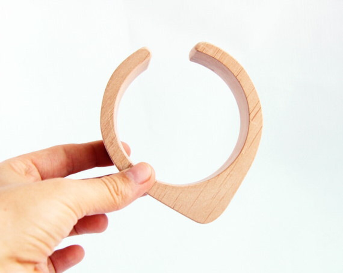 30 Mm Wooden Cuff Unfinished Drop Shape Natural Eco Friendly - Etsy