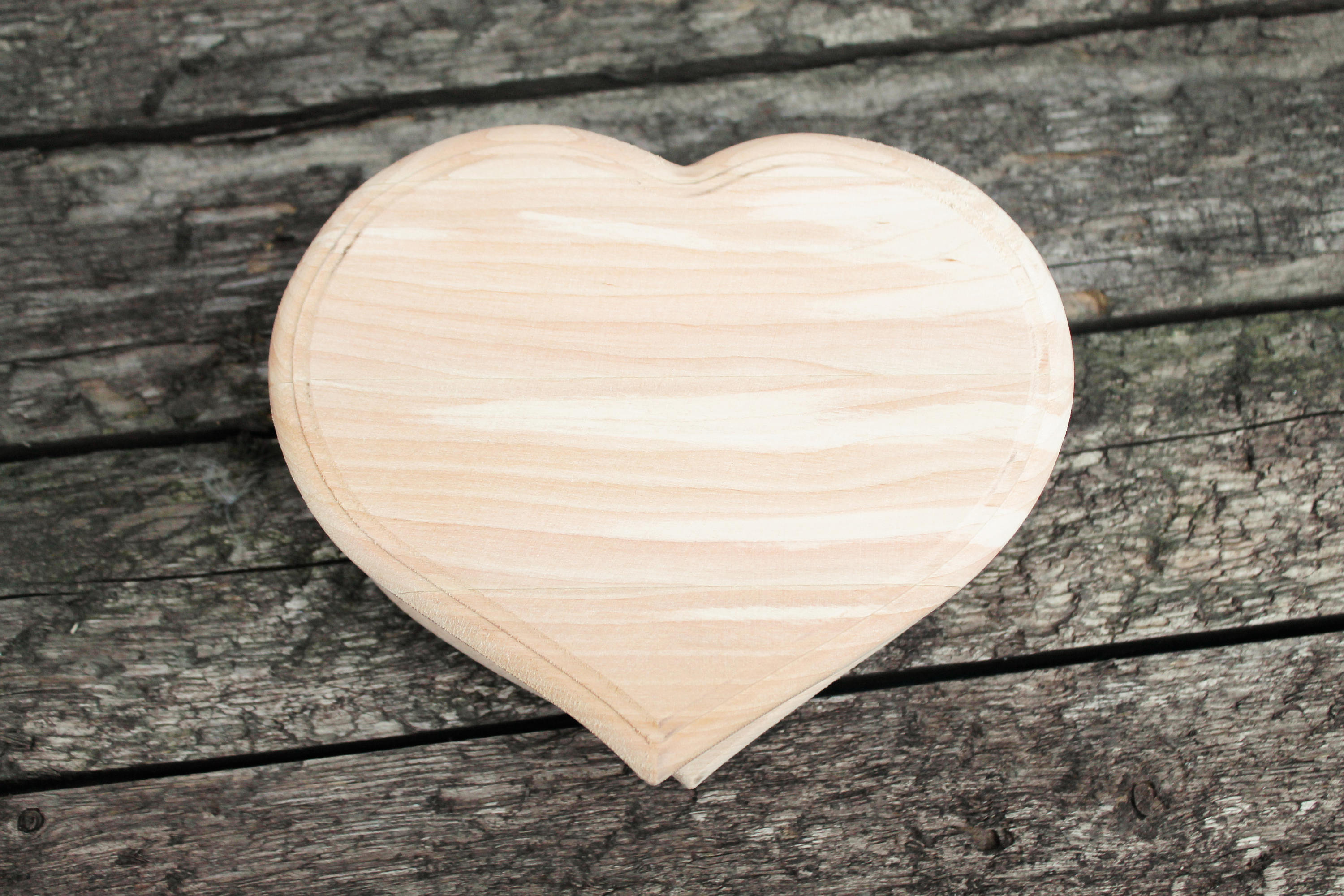 Big Heart-box unfinished wooden box 165 mm x 130 mm with | Etsy