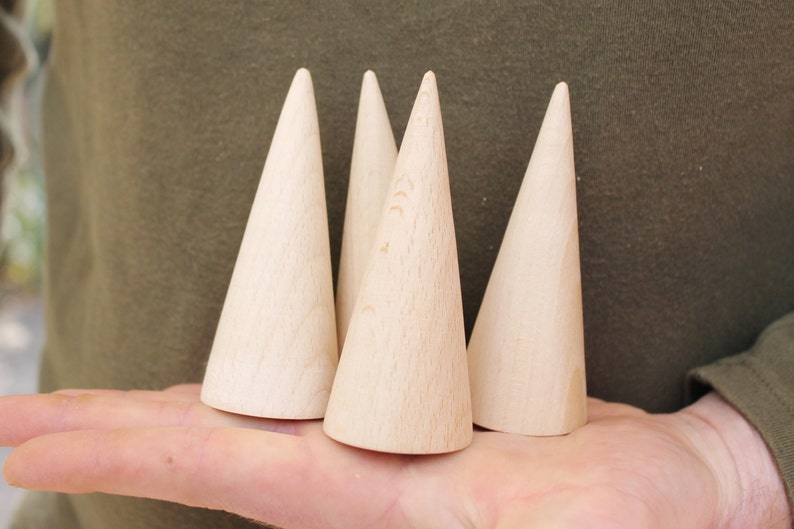 Big Wooden Cones 100 Mm X 40 Mm Natural Eco-friendly - Etsy