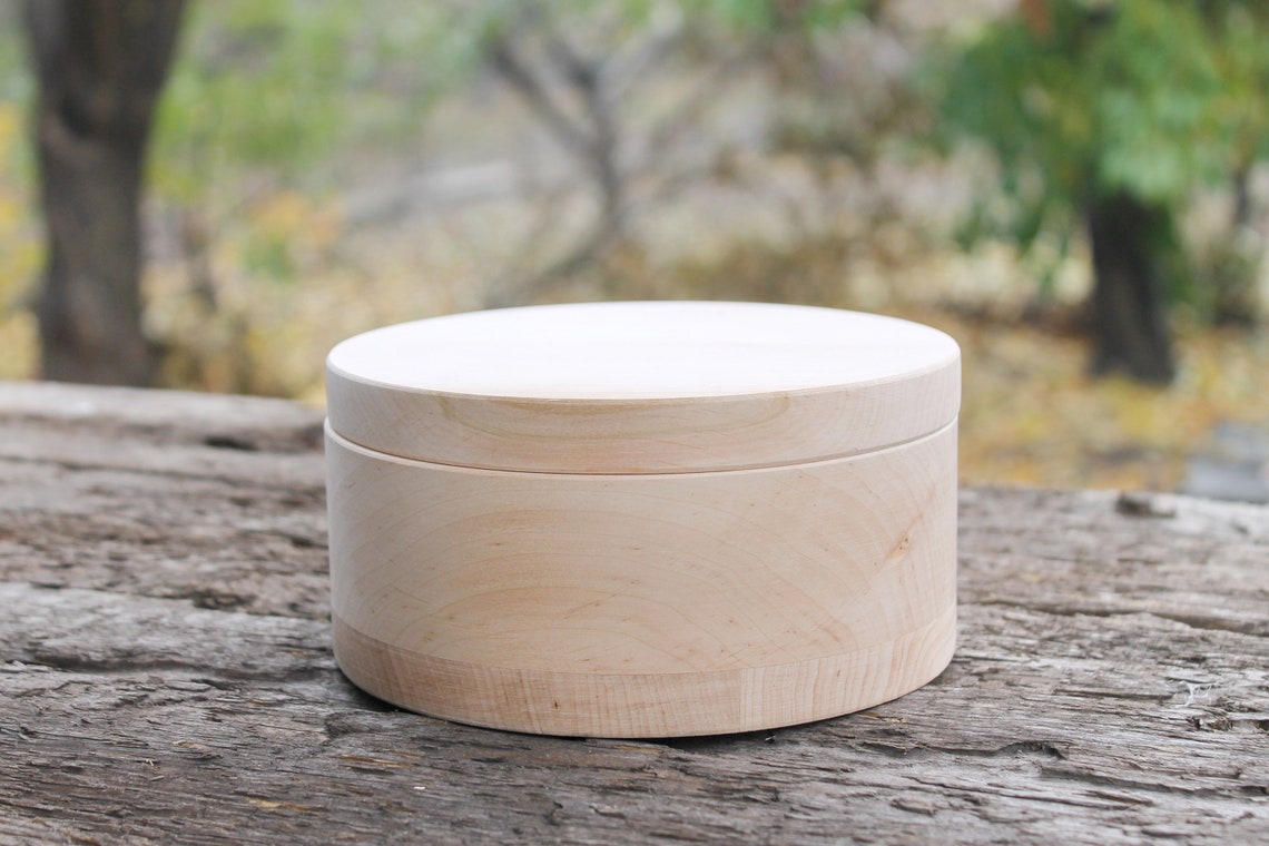 160 Mm X 80 Mm Round Unfinished Wooden Box With Cover - Etsy
