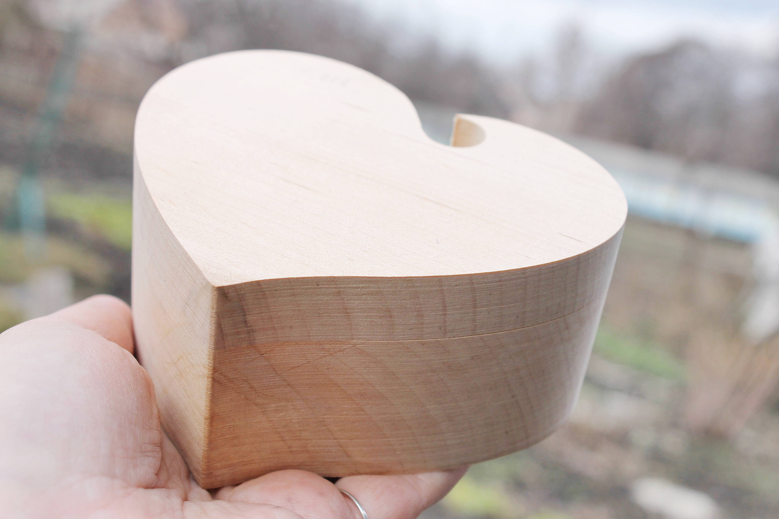 Hinged Heart-box With a Curl Unfinished Wooden With Cover | Etsy