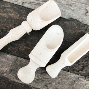 Handmade Small Wooden Scoop for Spices 4.3 Inches - Natural Eco ...