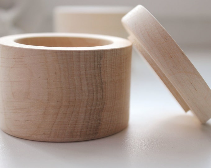 Round Unfinished Wooden Box With Cover Natural, Eco Friendly 60 Mm ...