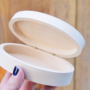 Oval Unfinished Wooden Box 115x68 Mm Eco-friendly Made From Alder Wood ...