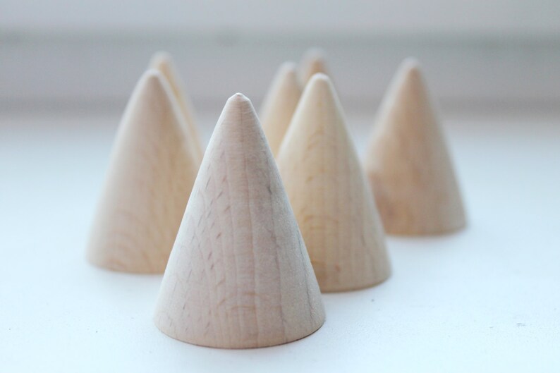 Set of 5 Big Wooden Cones 40x30 Mm 5 Pcs Eco Friendly - Etsy