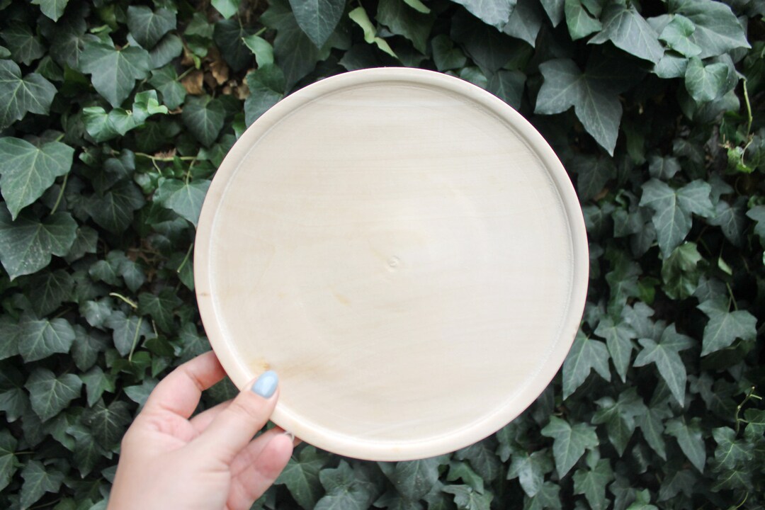Wooden Plate 22-23 Cm 9 Inch - Made of Linden Wood - Unfinished Natural ...