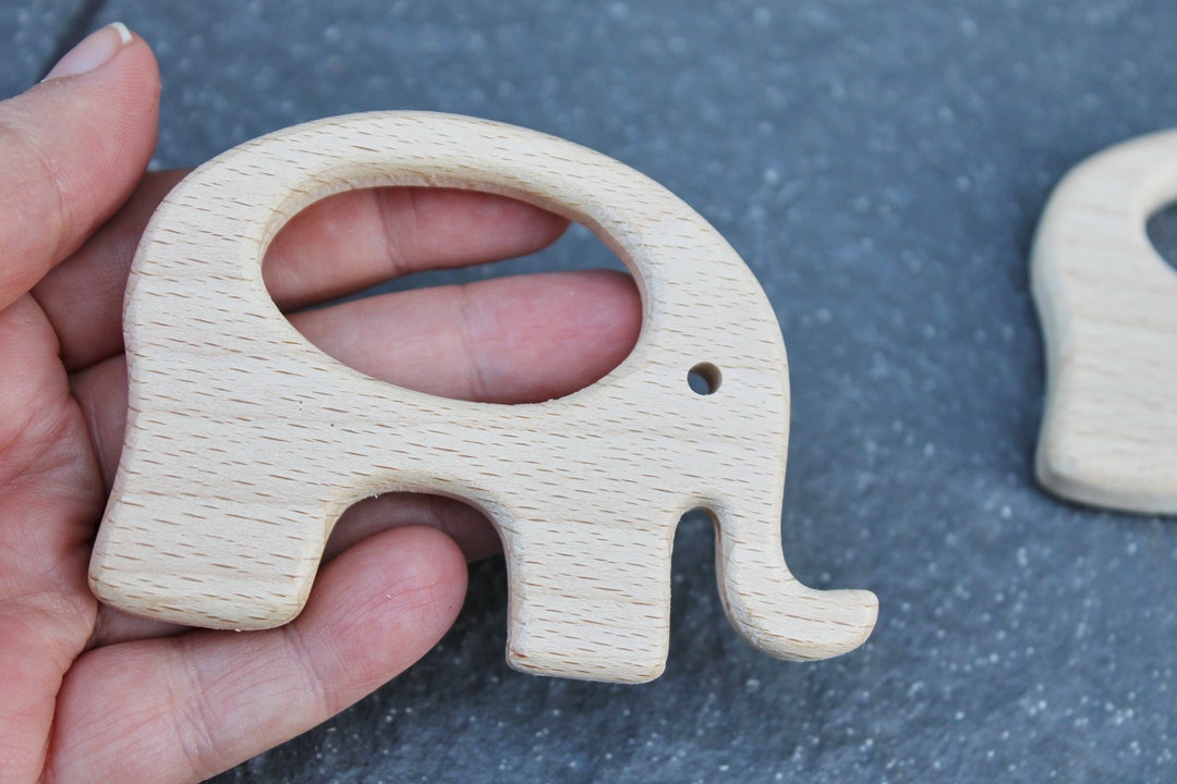 Elephant-teether, Natural, Eco-friendly Natural Wooden Toy Beech ...