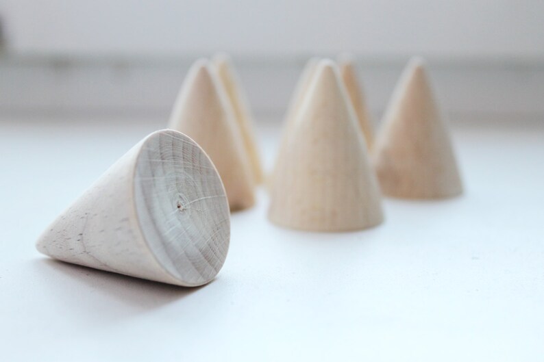 Set of 5 Big Wooden Cones 40x30 Mm 5 Pcs Eco Friendly - Etsy