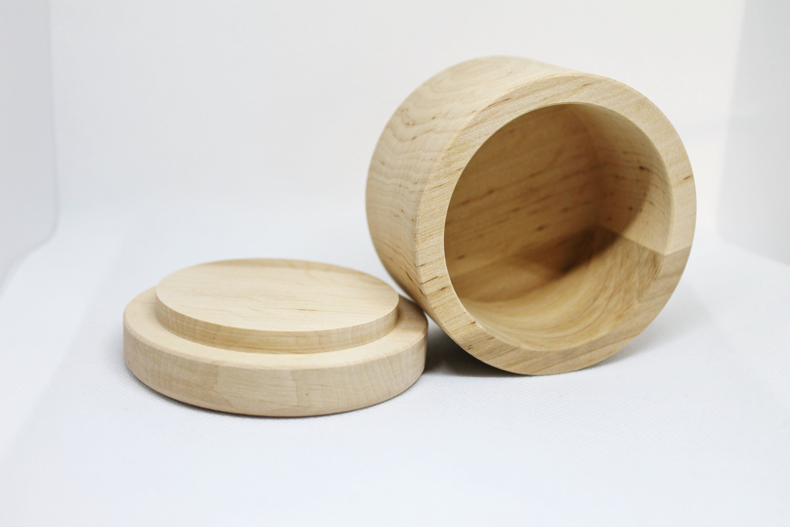 Round unfinished wooden box with cover natural eco - Etsy 日本