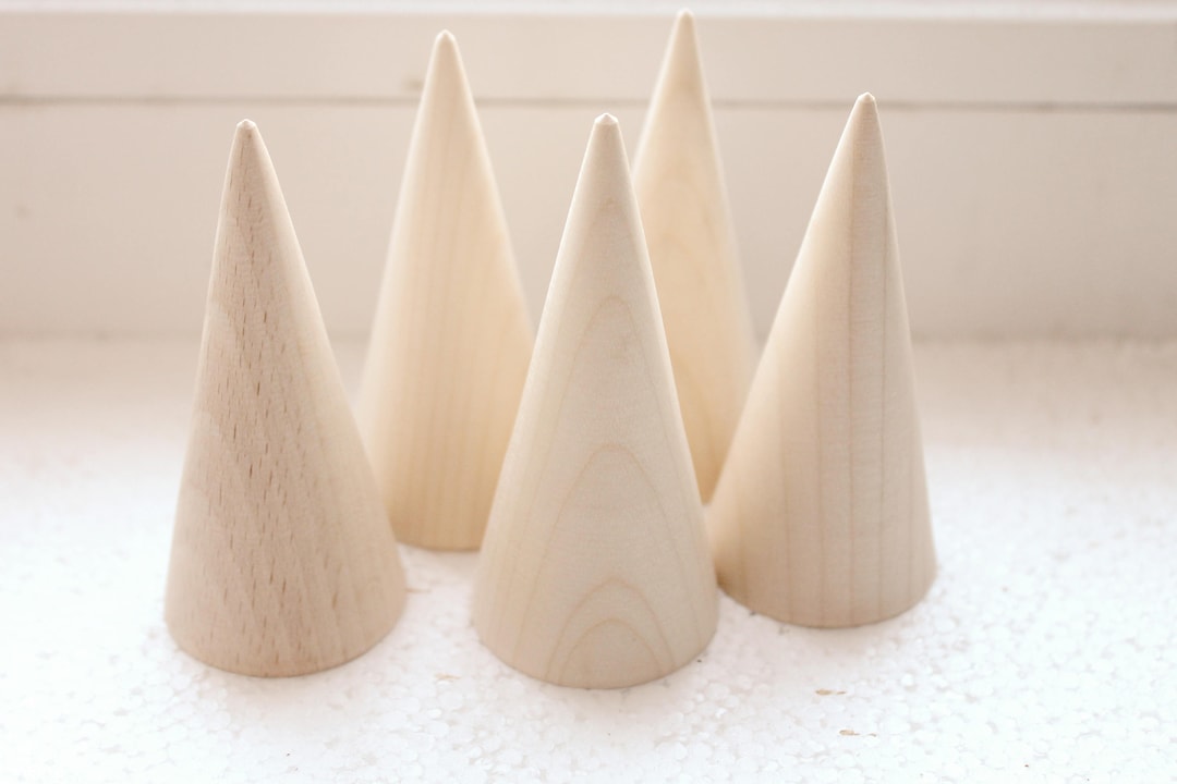 Set of 5 - Big Wooden Cones 75x35 Mm 5 Pcs - Eco Friendly - CONES ...