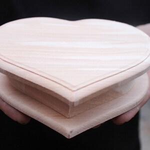 Big Heart-box Unfinished Wooden Box 165 Mm X 130 Mm With Cover Natural ...