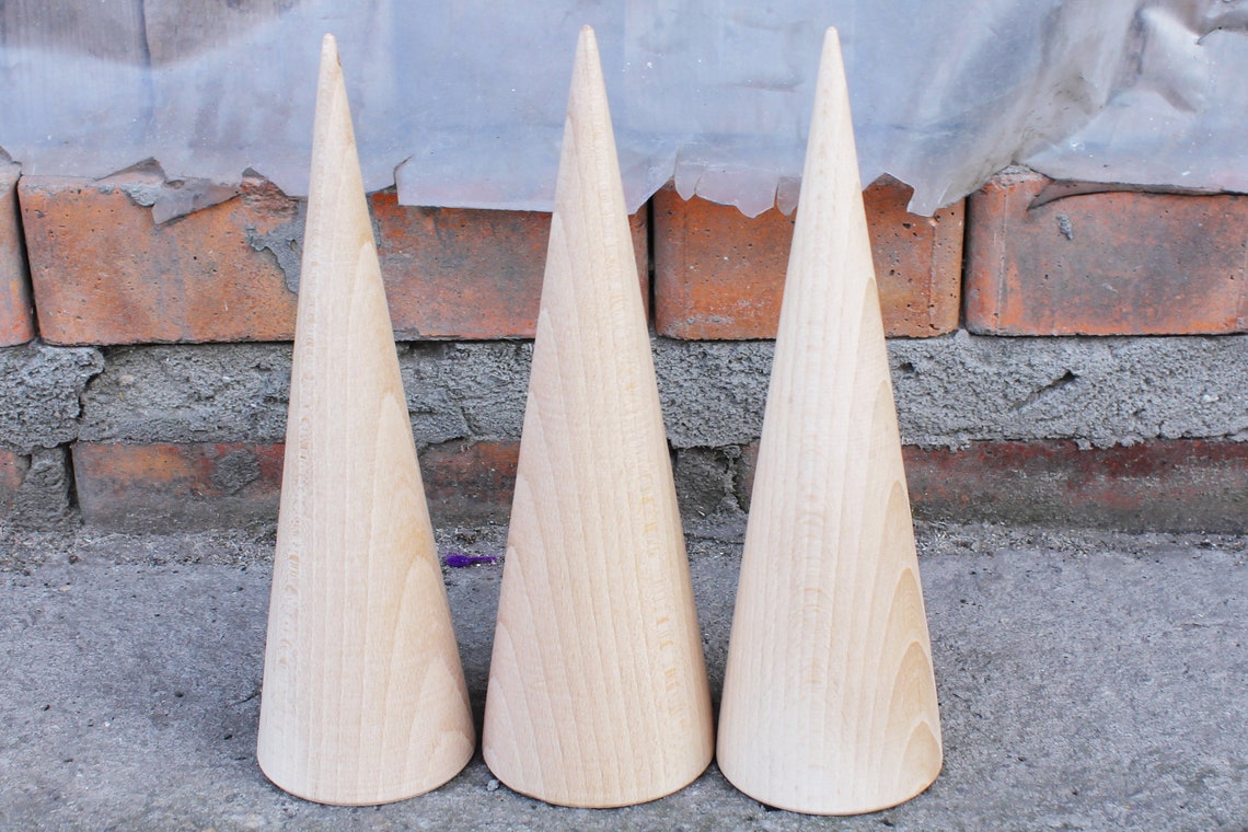 Big Wooden Cones 245 Mm X 75 Mm 9.6x3 Inch Natural - Etsy