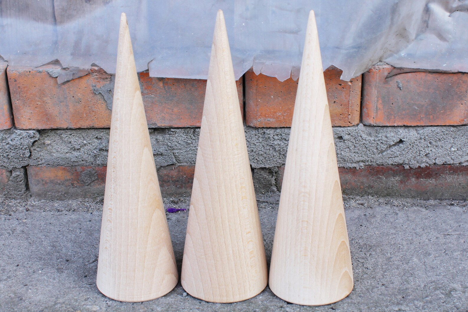 Big Wooden Cones 245 Mm X 75 Mm 9.6x3 Inch Natural - Etsy