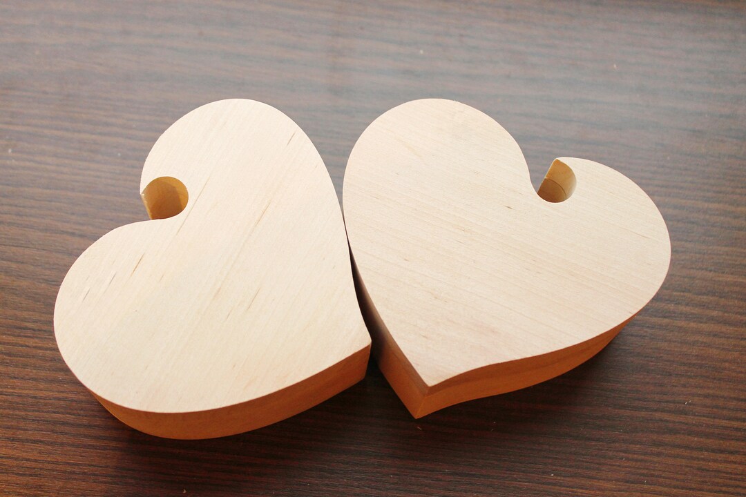 Hinged Heart-box With a Curl Unfinished Wooden With Cover - Etsy