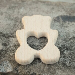 Bear-teether With Heart, Natural, Eco-friendly Natural Wooden Toy ...