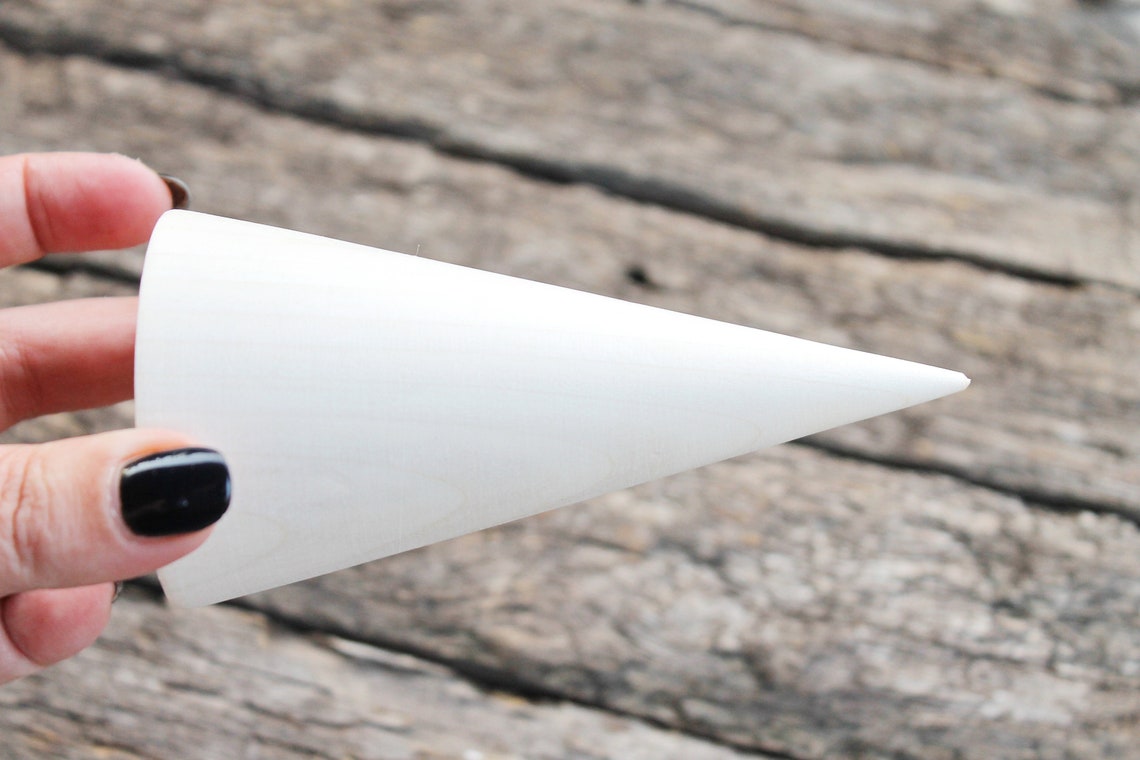 Big Wooden Cones 120 Mm X 60 Mm Natural Eco-friendly Beech - Etsy