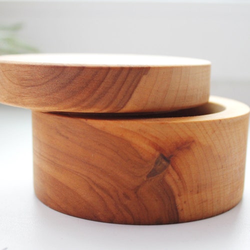 Round Unfinished Wooden Box With Cover Natural Eco - Etsy