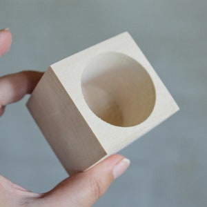 55 Mm - Square Unfinished Wooden Box - Without Lid - Natural, Eco ...