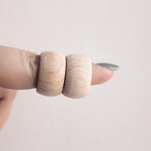 Set of 2 Unfinished Wooden Finger Rings 21 Mm 0.82 Wooden Connector ...