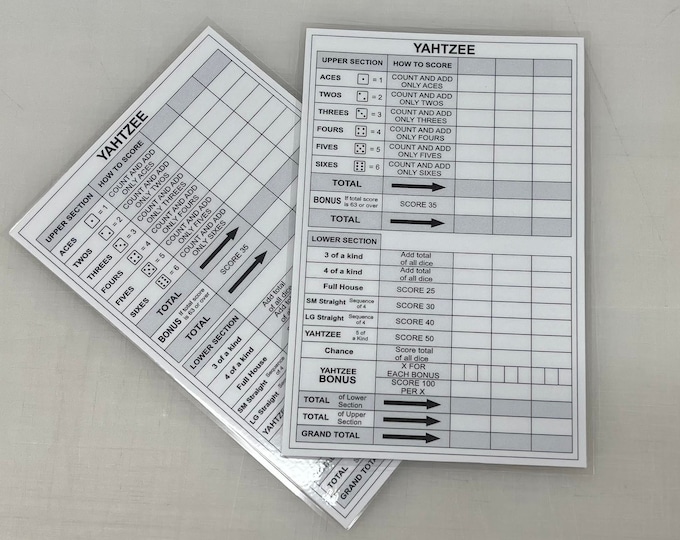 Yahtzee Scoresheet, Dry Erase, Reusable, Fun, Double Sided. - Etsy