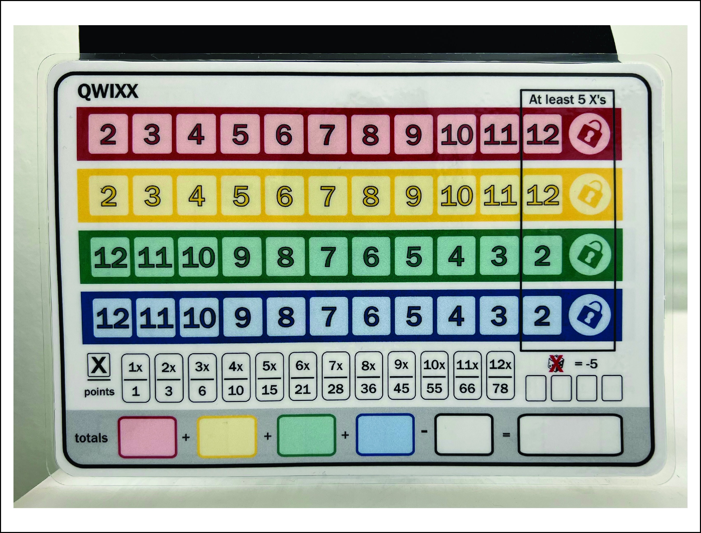 Qwixx Scoresheet, Dry Erase, Reusable, Fun, Double Sided. - Etsy