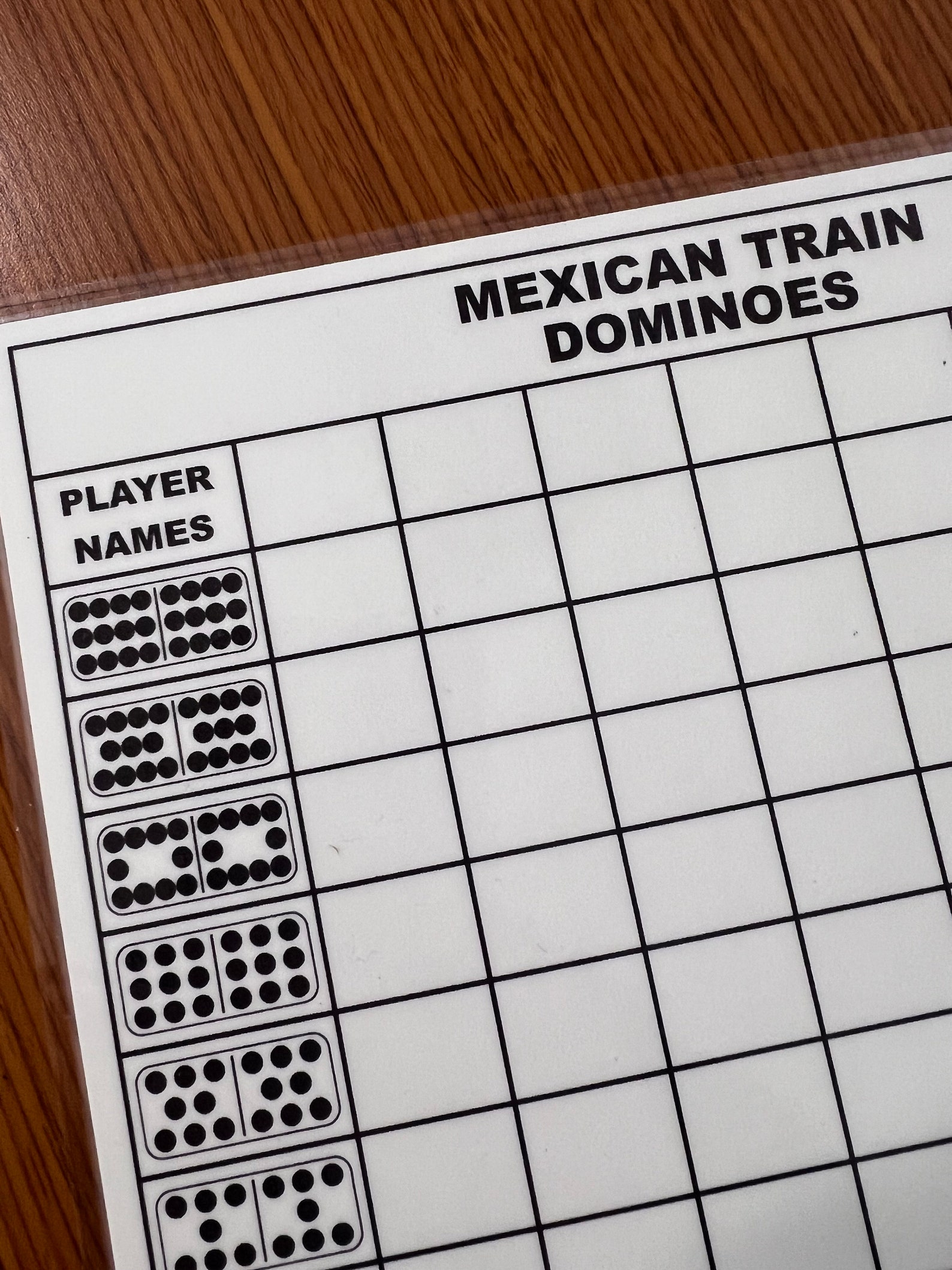 Mexican Train Dominoes Scoresheet, Dry Erase, Reusable, Fun. - Etsy