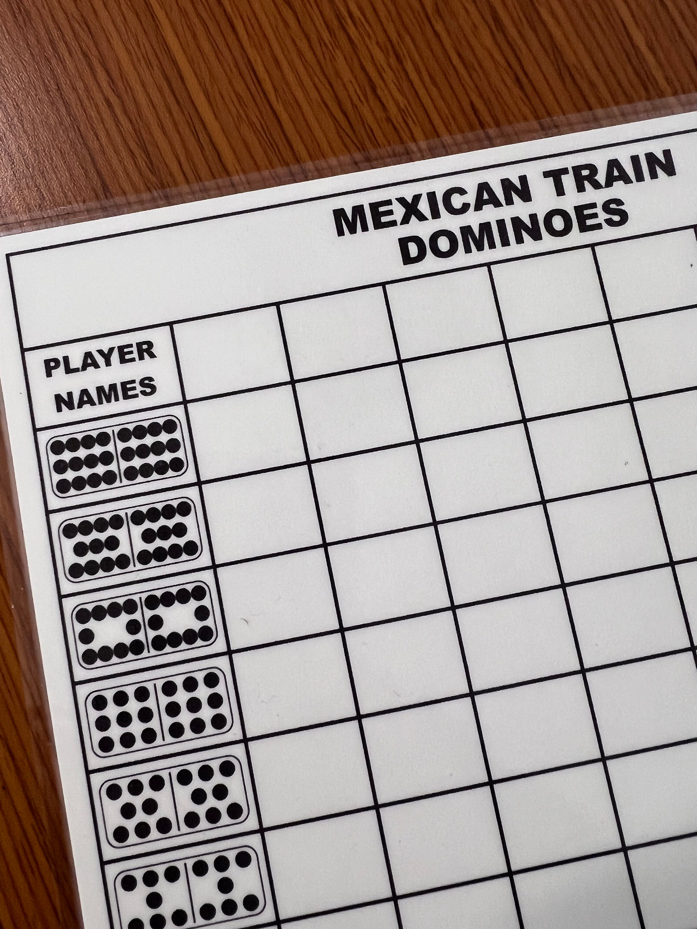 Mexican Train Dominoes Scoresheet, Dry Erase, Reusable, Fun. - Etsy