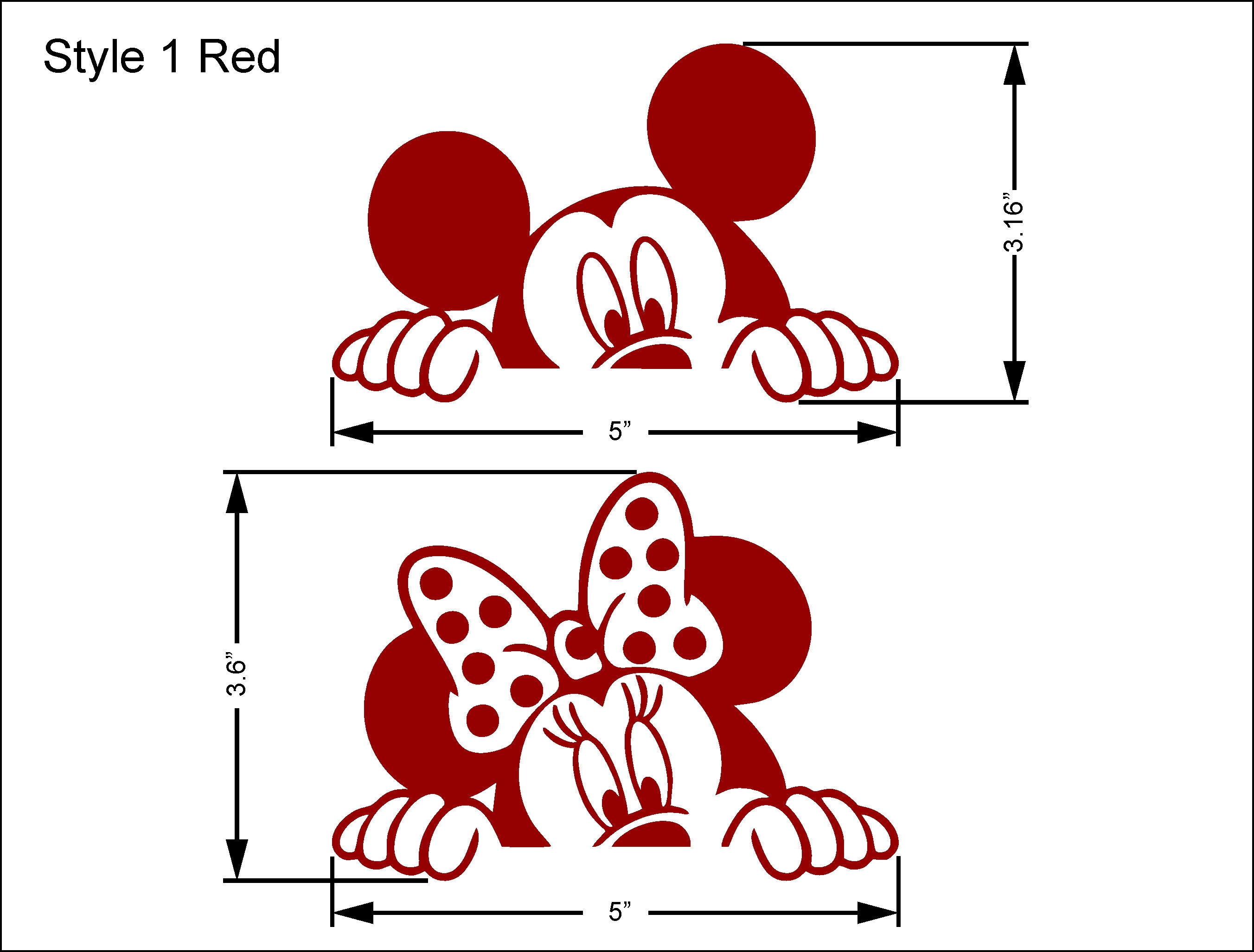 Mickey and Minnie - Vinyl Sticker - Car Decal - Etsy