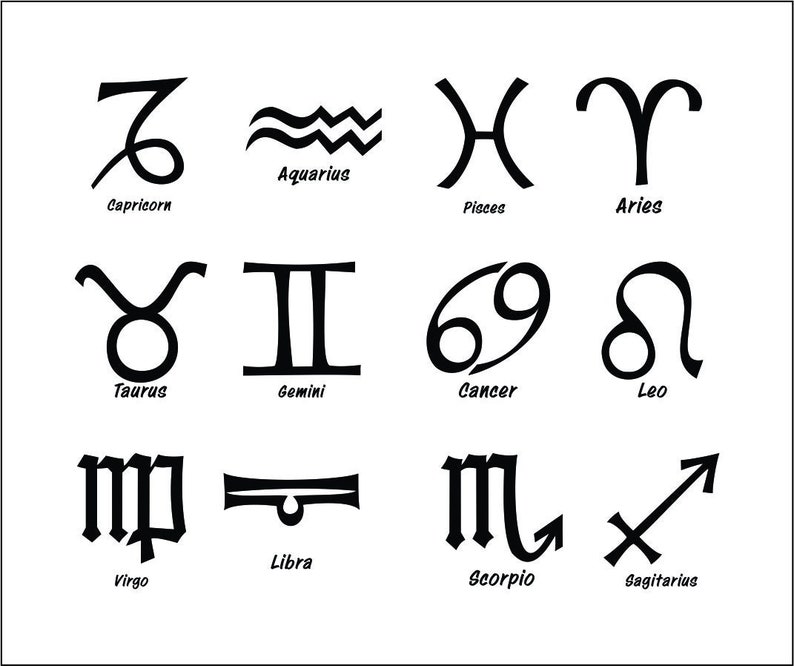 Zodiac Sun Sign Astrology Decals - Etsy