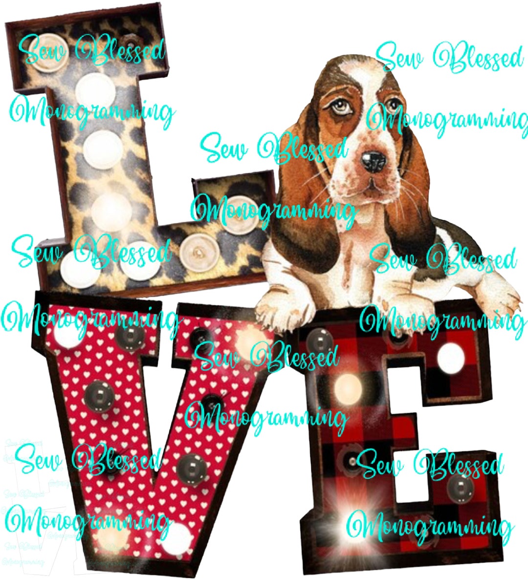 Valentines Basset Love Png - Etsy