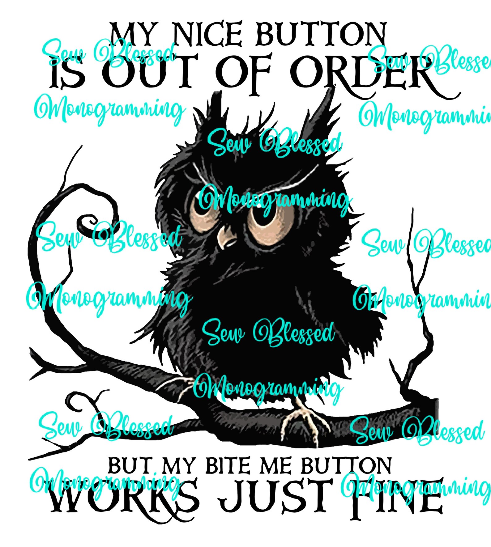 Grumpy Owl Nice Button Out of Order Png - Etsy
